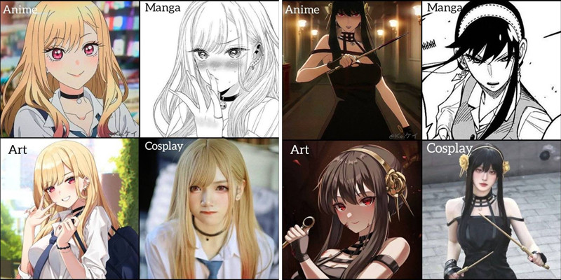 So sánh waifu trong manga, anime, cosplay, fanart - phiên bản nào mới ...