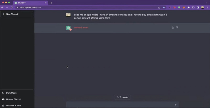 Nguyên nhân và cách khắc phục lỗi mạng (network error) trong ChatGPT