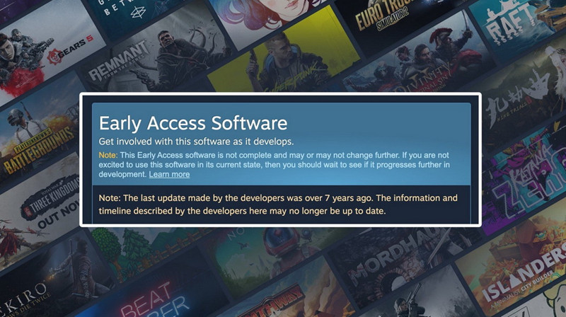 Steam bổ sung thêm thông báo cho game Early Access "có khả năng không ...