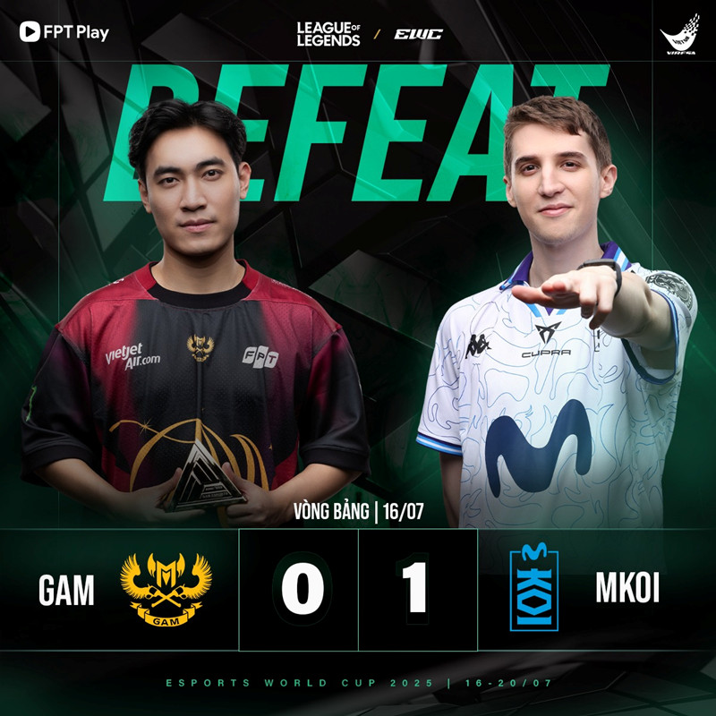 Esports World Cup 2025: GAM Esports Gục Ngã Đáng Tiếc Trước Movistar KOI